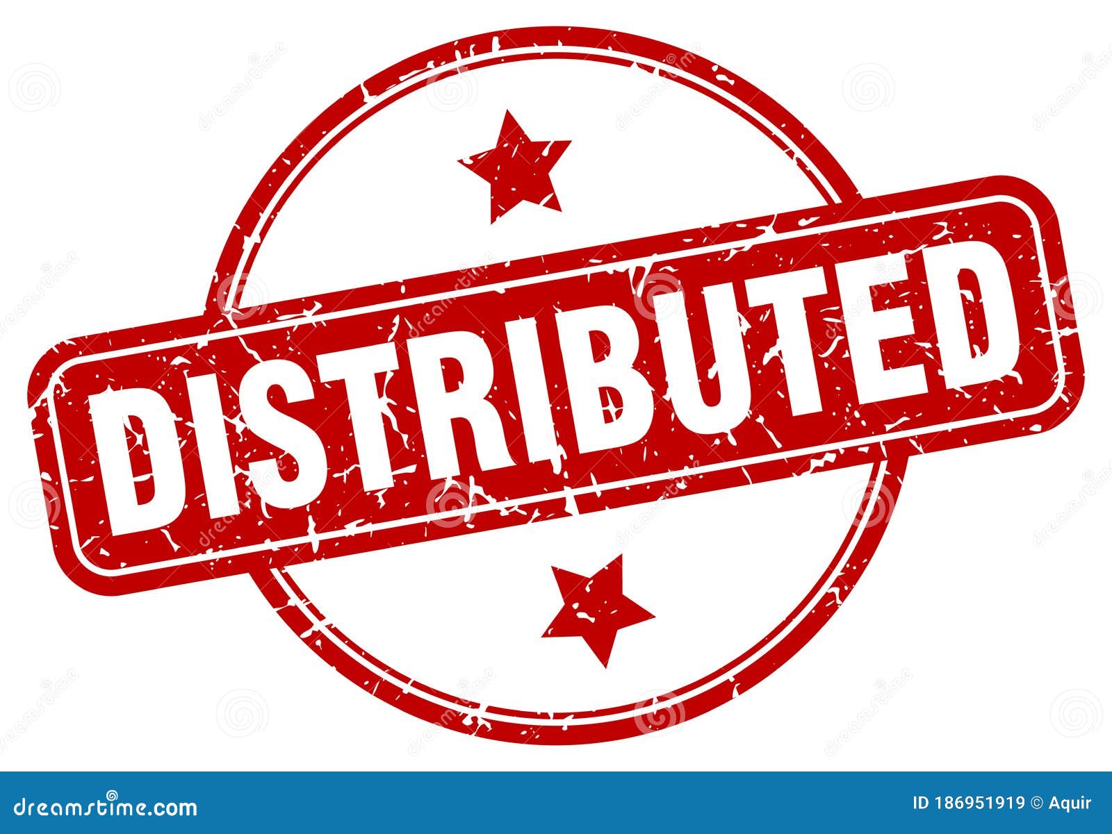 Distributed Stamp. Distributed Round Vintage Grunge Label Stock Vector ...