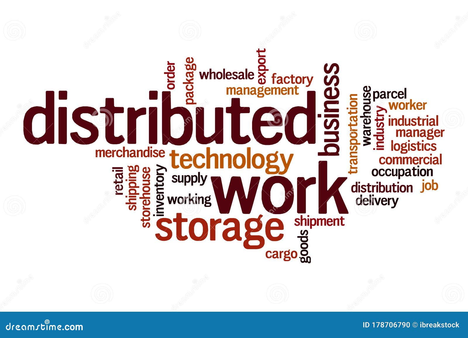 Distributed Work Word Cloud Concept Stock Illustration - Illustration ...