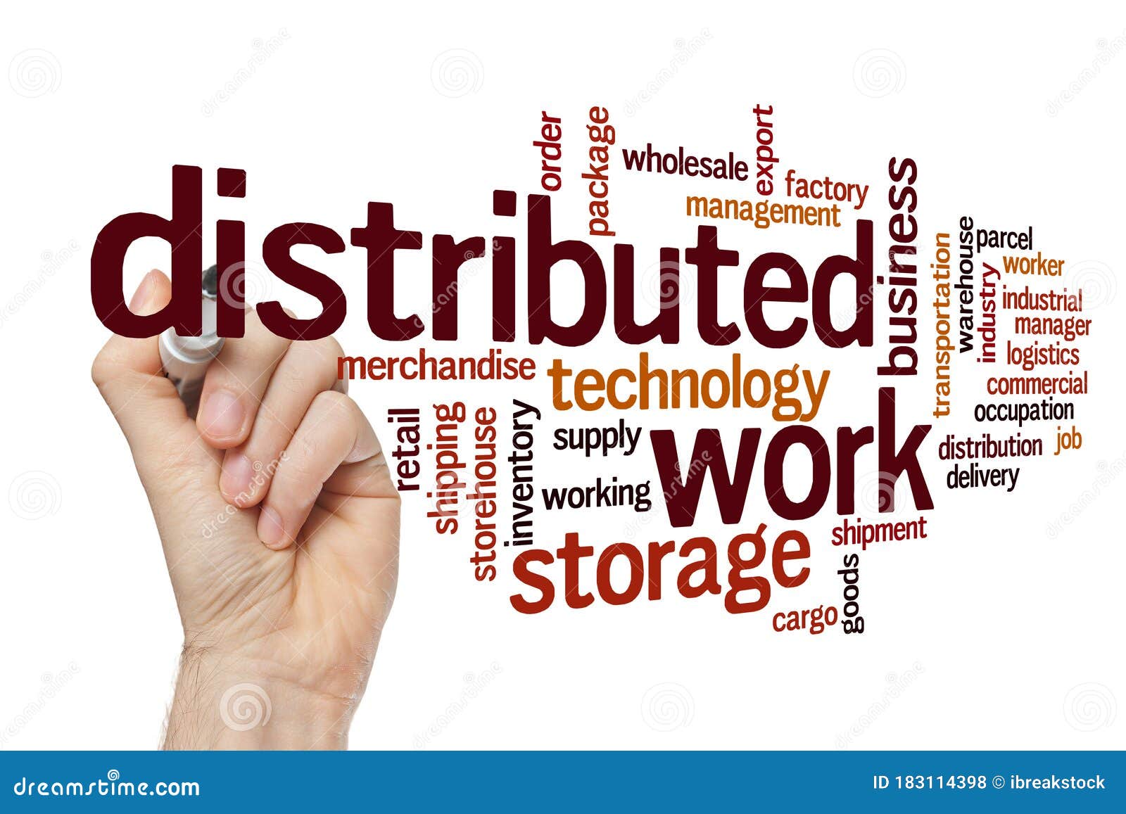 Distributed Work Word Cloud Concept Stock Illustration - Illustration ...