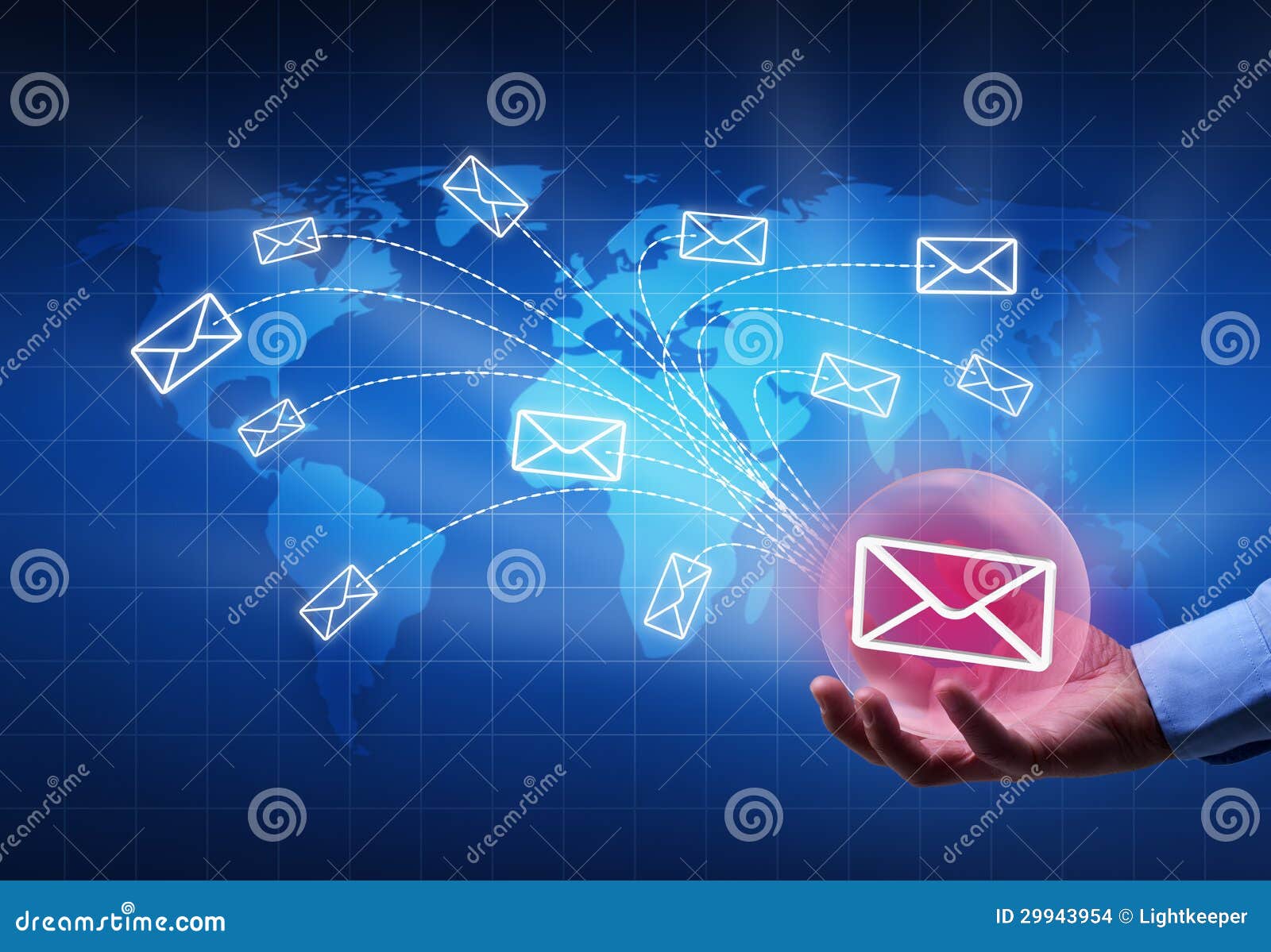Distributing Information in a Digital World Stock Photo - Image of send ...