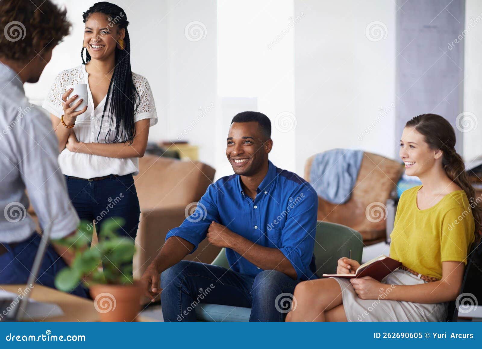 Distributing Work Tasks. a Group of Colleagues in a Meeting. Stock ...