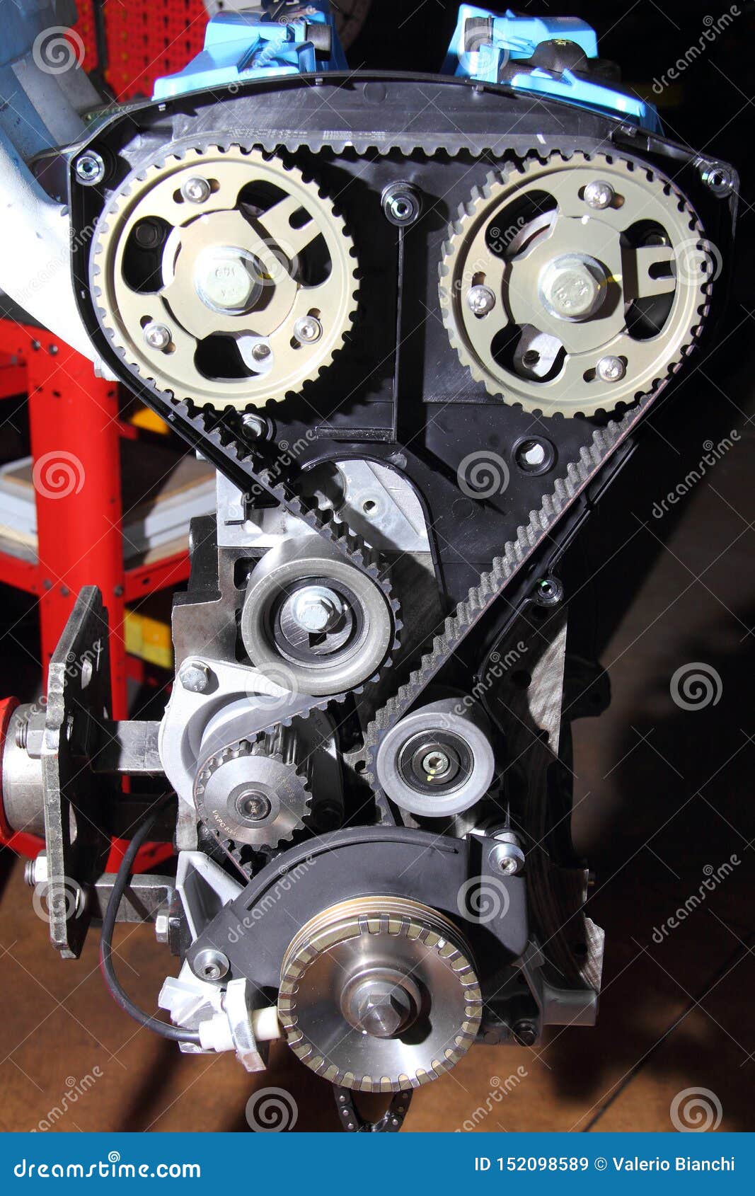 Distribution Belt of an Endothermic Engine Stock Image - Image of belt ...