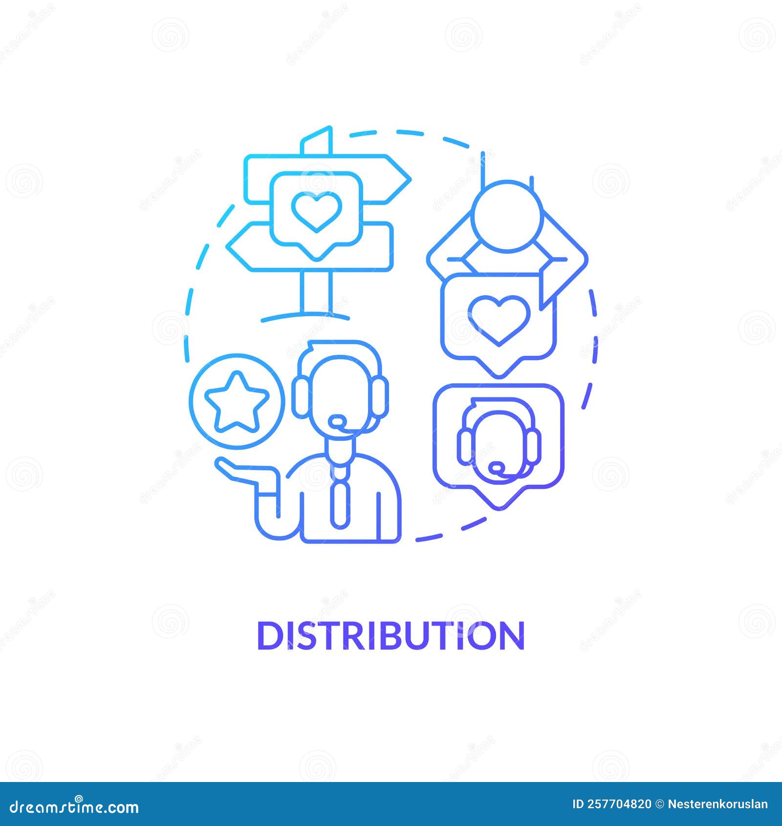 Distribution Blue Gradient Concept Icon Stock Vector - Illustration of ...