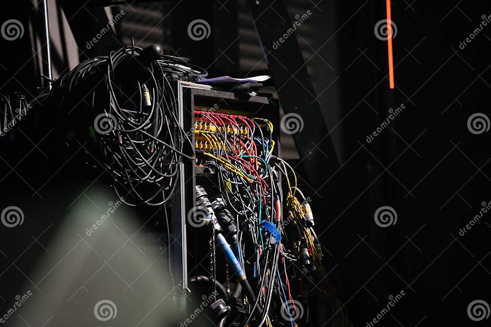 Distribution box cables stock image. Image of power, stage - 66248861