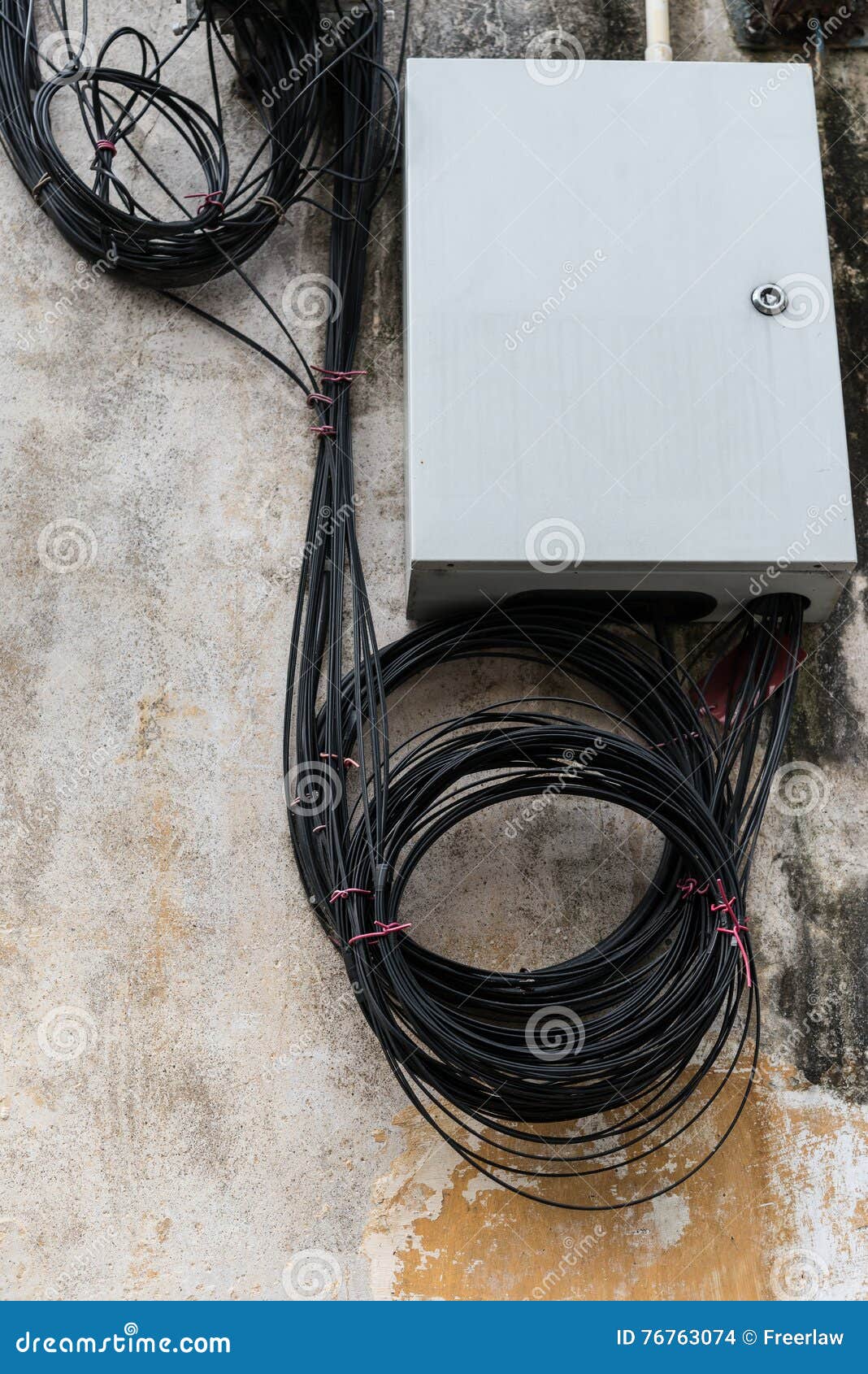 Distribution Box of Fiber Cables Stock Photo - Image of electric ...