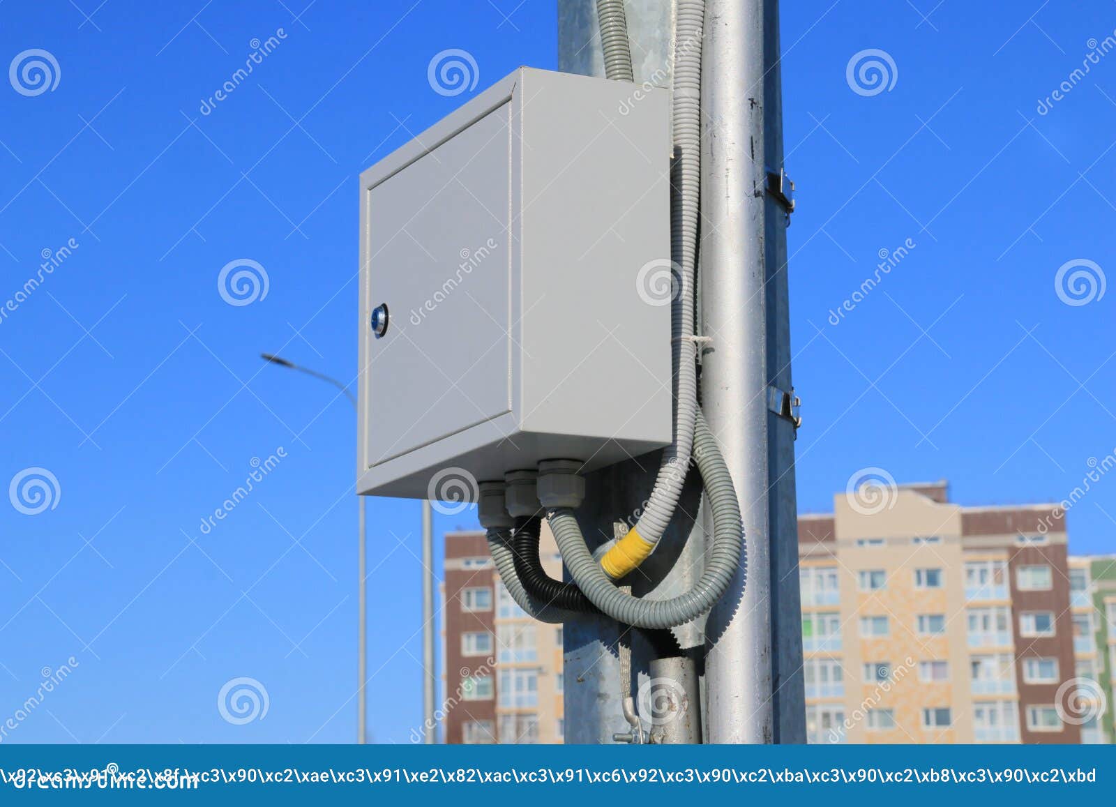 Distribution Box on a Street Pole Stock Image - Image of control, city ...