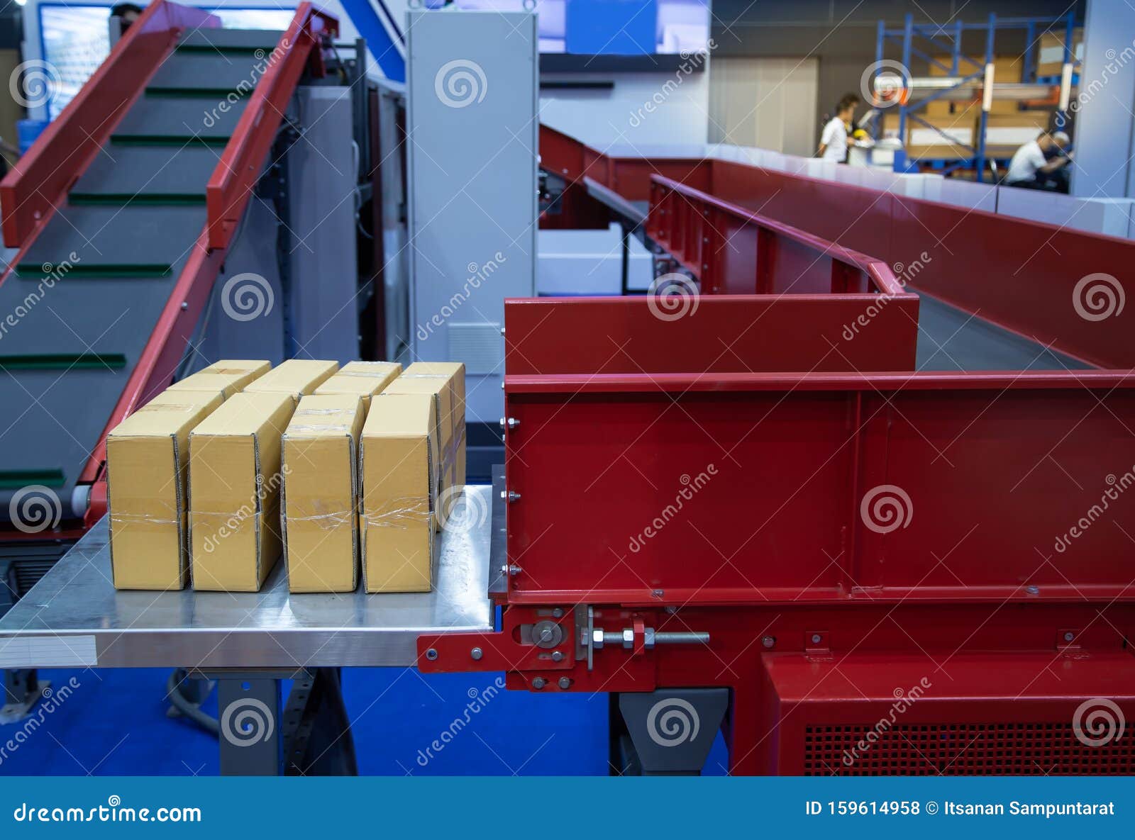 Cardboard in warehouse stock photo. Image of postal - 159614958