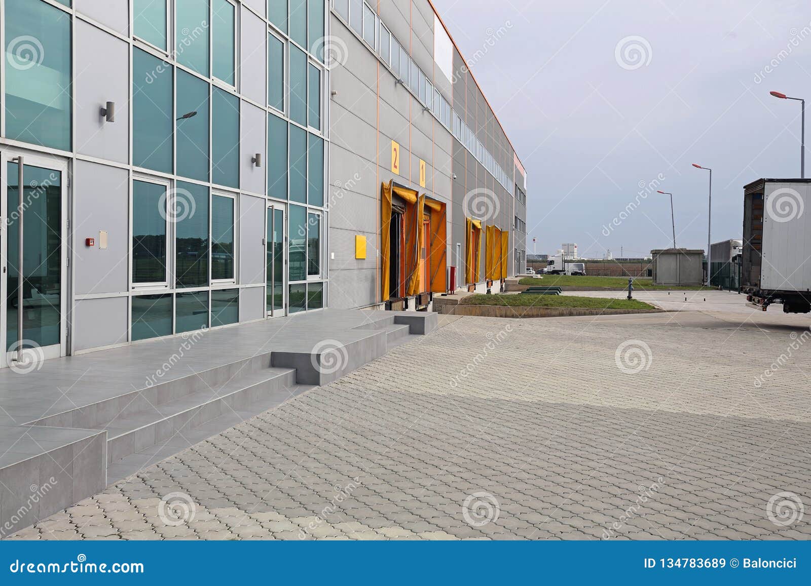 Distribution Center Building Stock Image - Image of industry, door ...