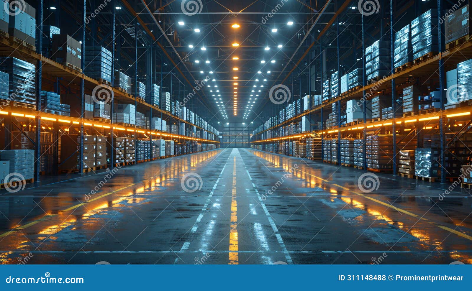Distribution Center and Logistics Technology Concept. Stock ...