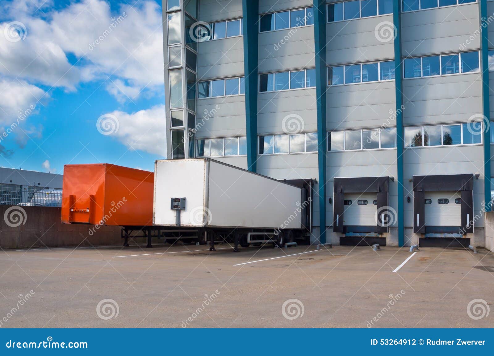 Distribution Center with Trailers Stock Photo - Image of logistics ...
