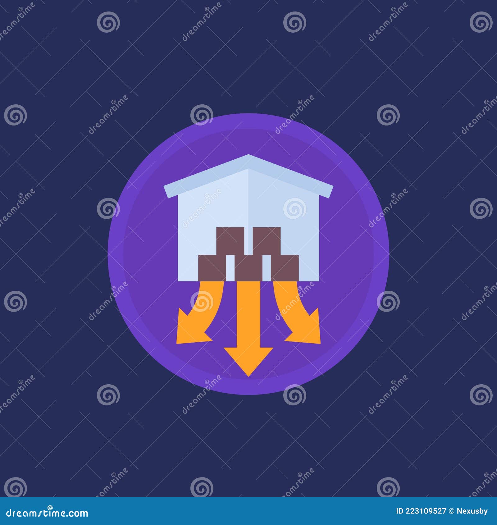 Distribution Center Vector Flat Icon Stock Vector - Illustration of ...