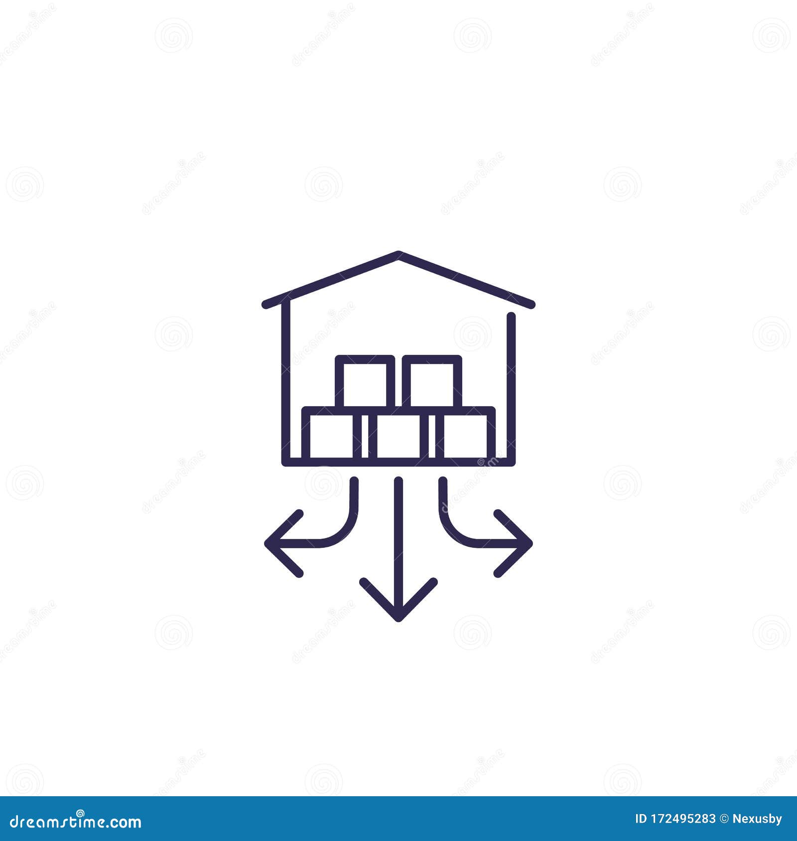 Warehouse Line Icons. Outline Containers And Package Shipping Storing ...