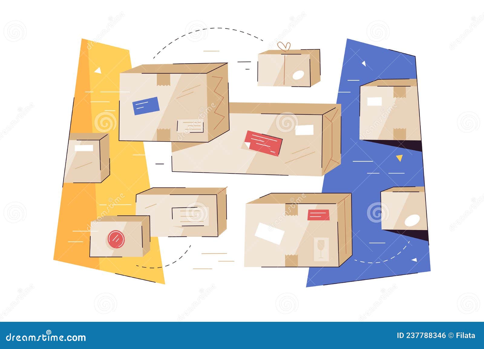 Distribution Chain, Process of Cargo Flow Stock Vector - Illustration ...