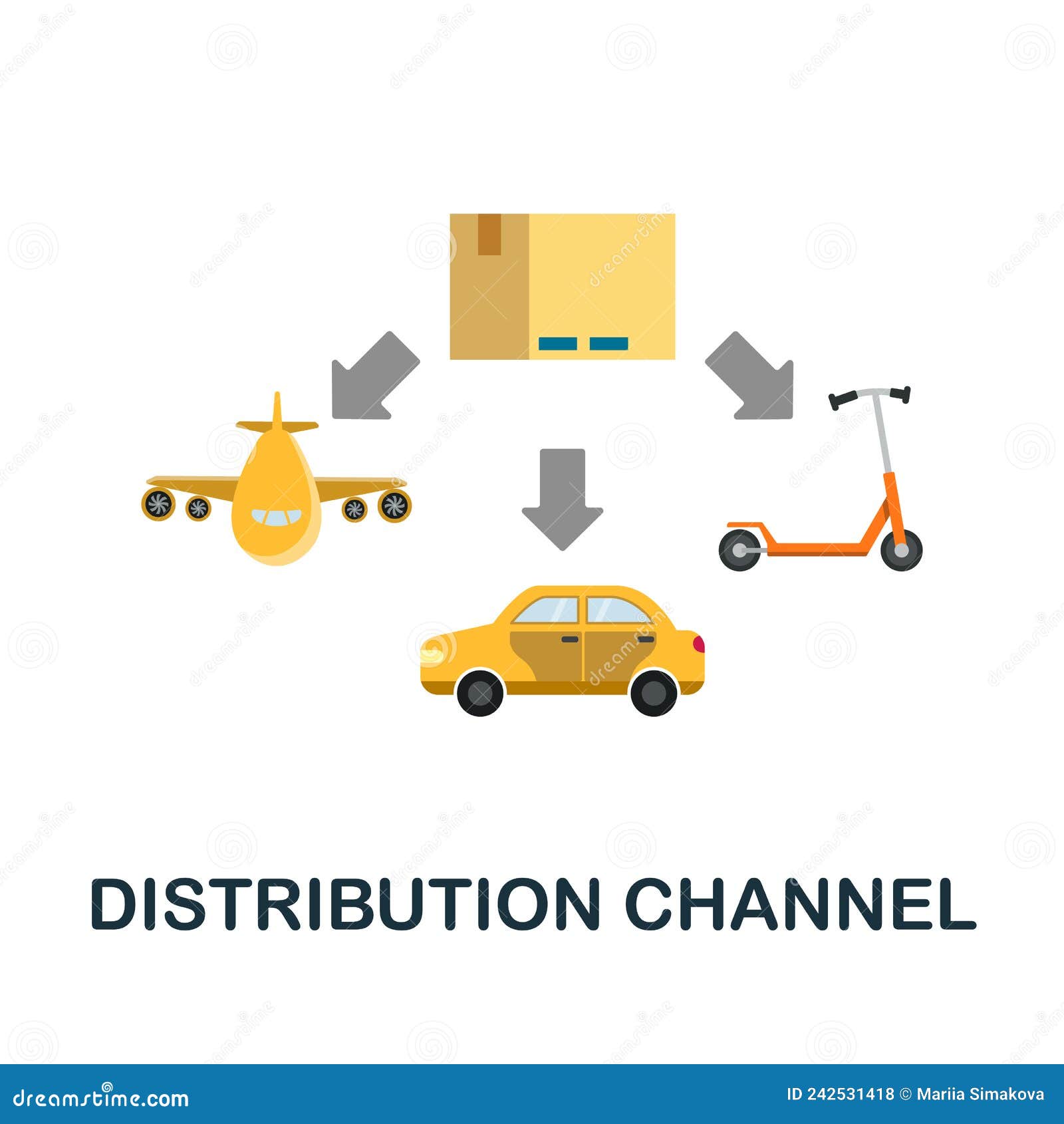 Distribution Channel Flat Icon. Colored Element Sign from Market ...