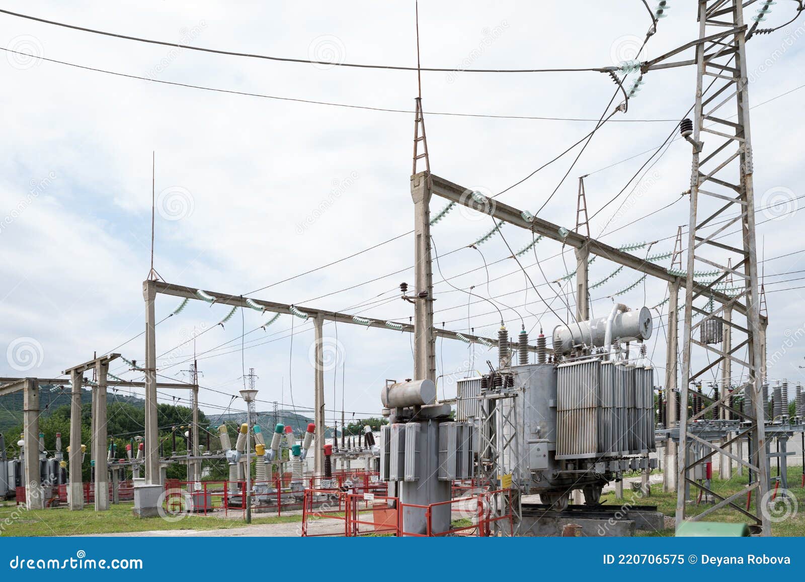 Distribution Electric Substation Stock Image - Image of powerline ...