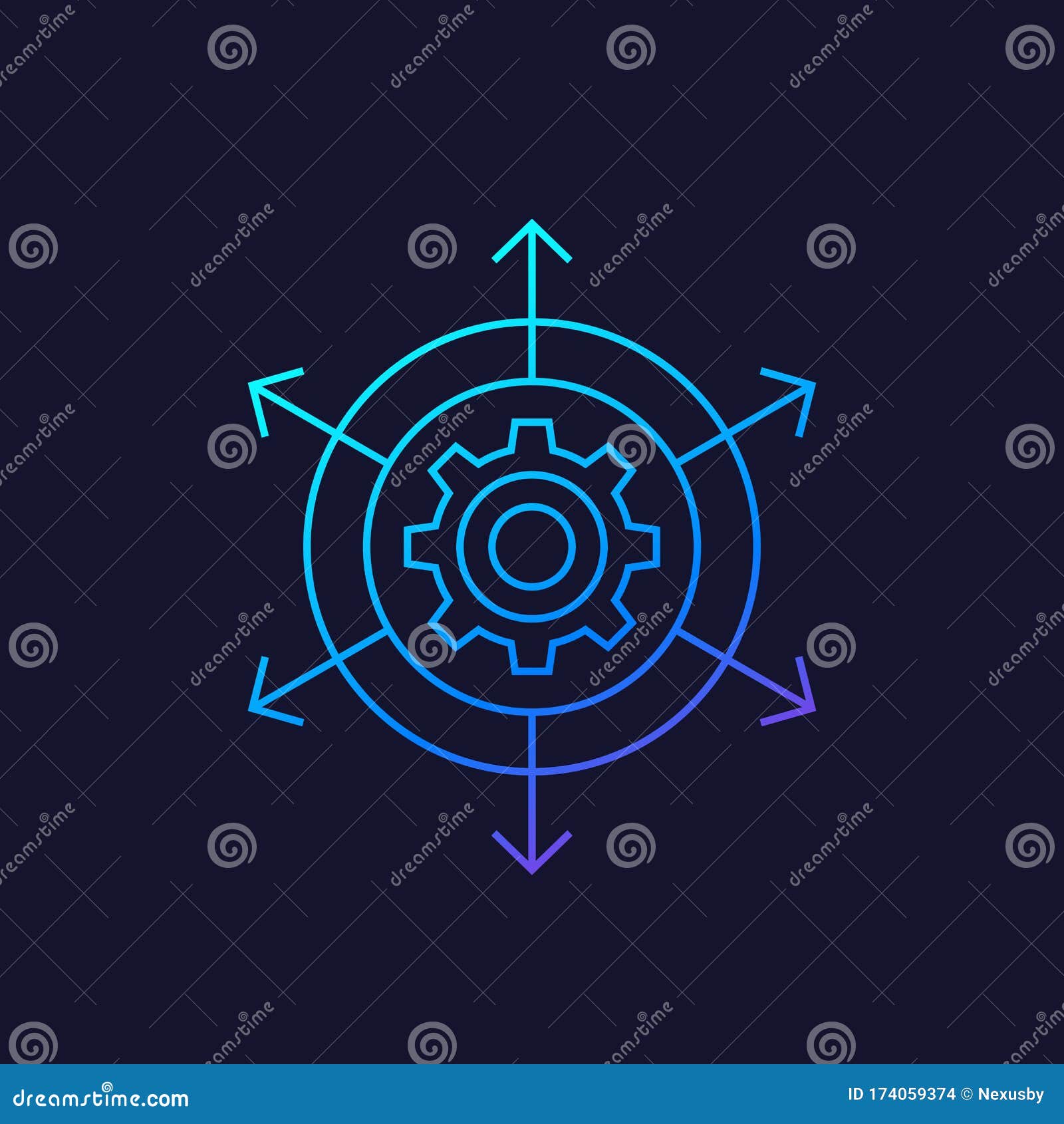 Distribution, Expansion Vector Icon, Linear Stock Illustration ...