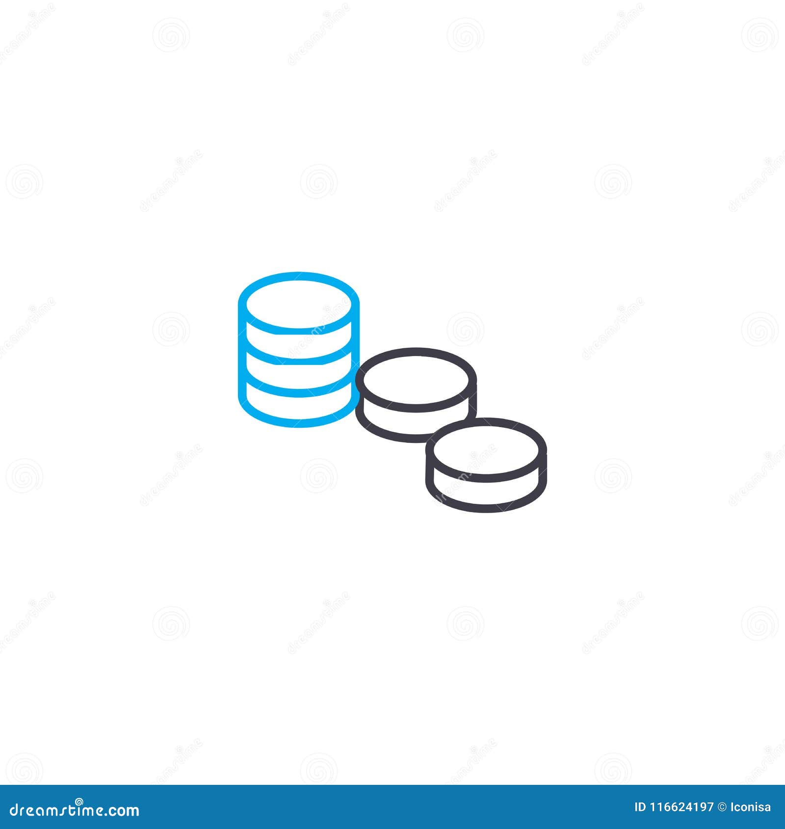 Distribution of Funds Vector Thin Line Stroke Icon. Distribution of ...