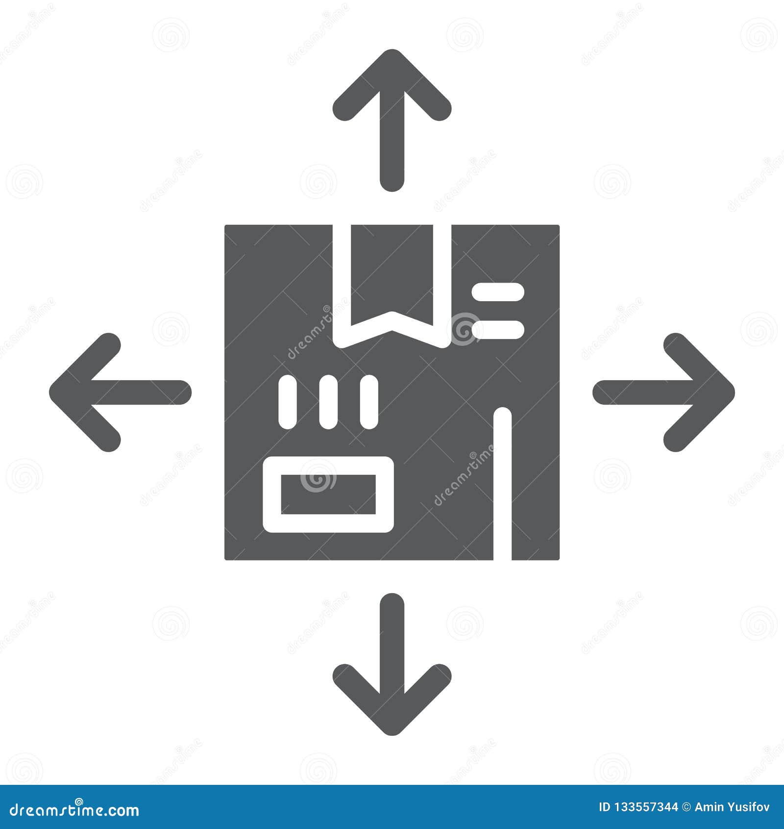 Distribution Glyph Icon, Logistics and Package, Box with Arrows Sign ...