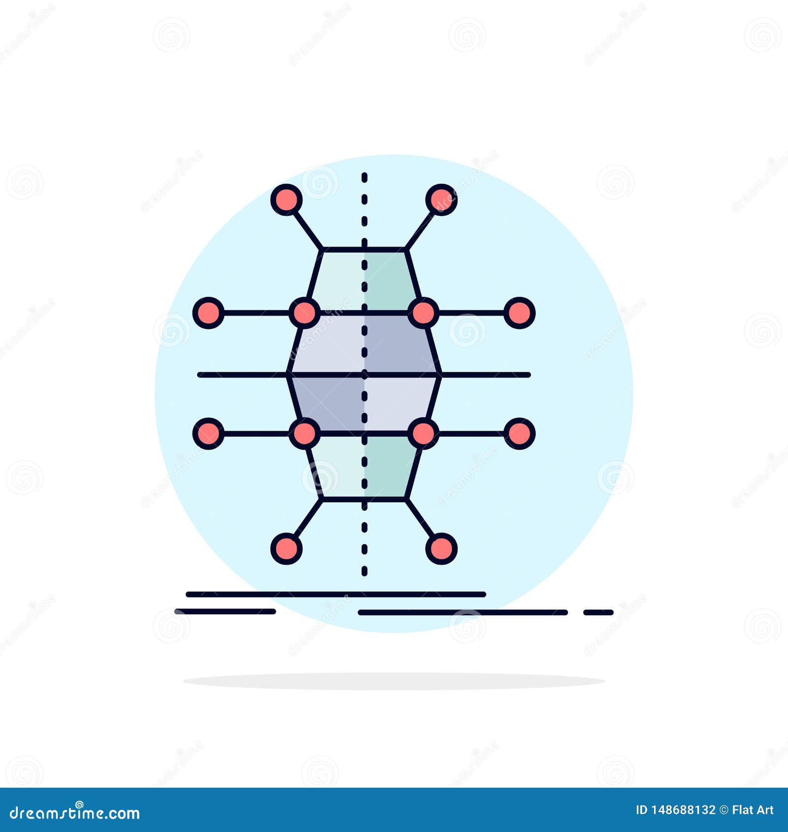 Distribution, Grid, Infrastructure, Network, Smart Flat Color Icon ...
