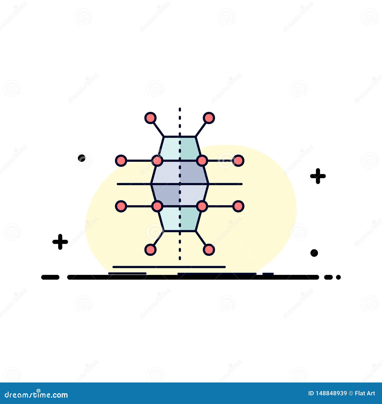 Distribution, Grid, Infrastructure, Network, Smart Flat Color Icon ...