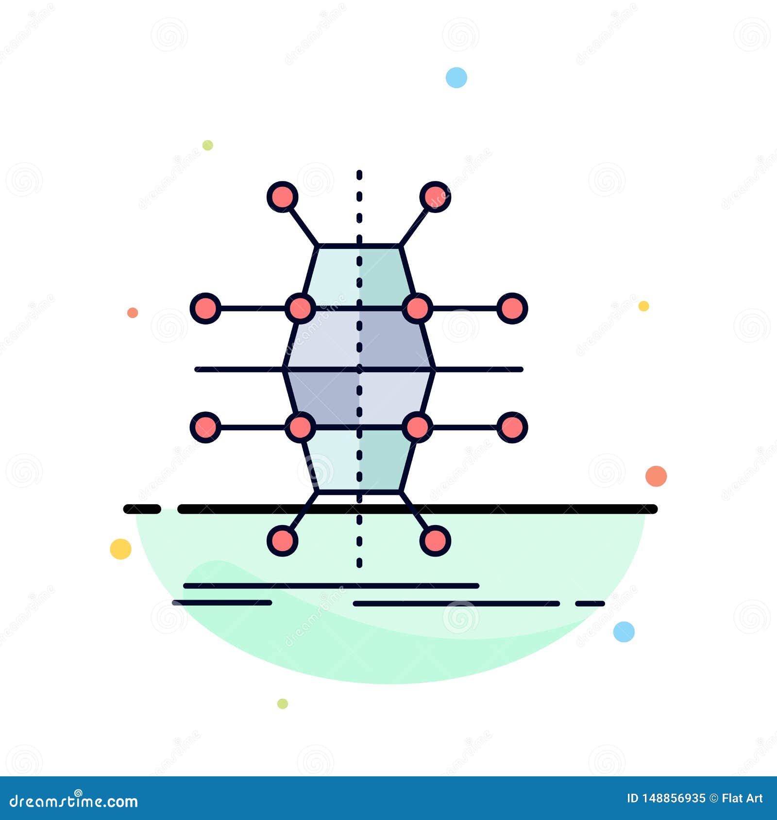 Distribution, Grid, Infrastructure, Network, Smart Flat Color Icon ...