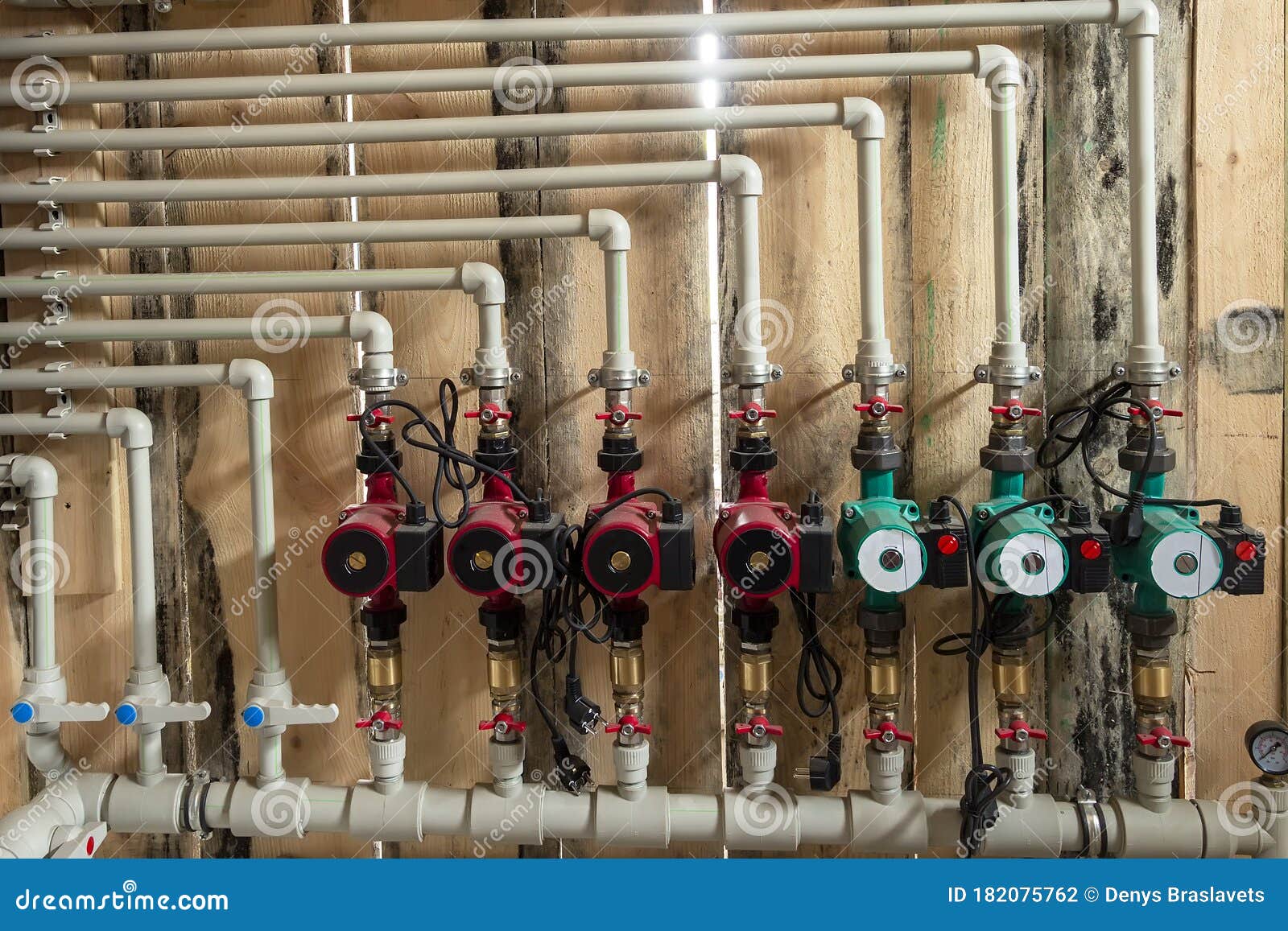 Distribution Header of the Heating System in the Boiler Room, with ...