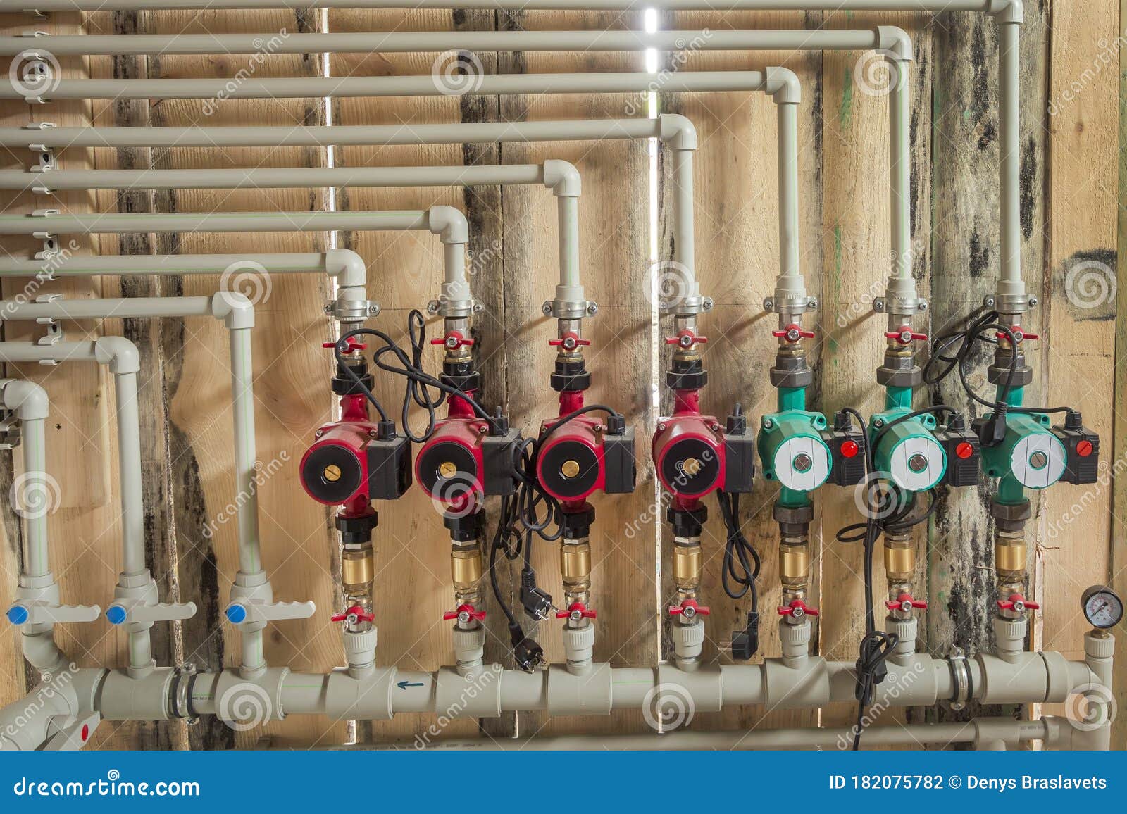Distribution Header of the Heating System in the Boiler Room, with ...