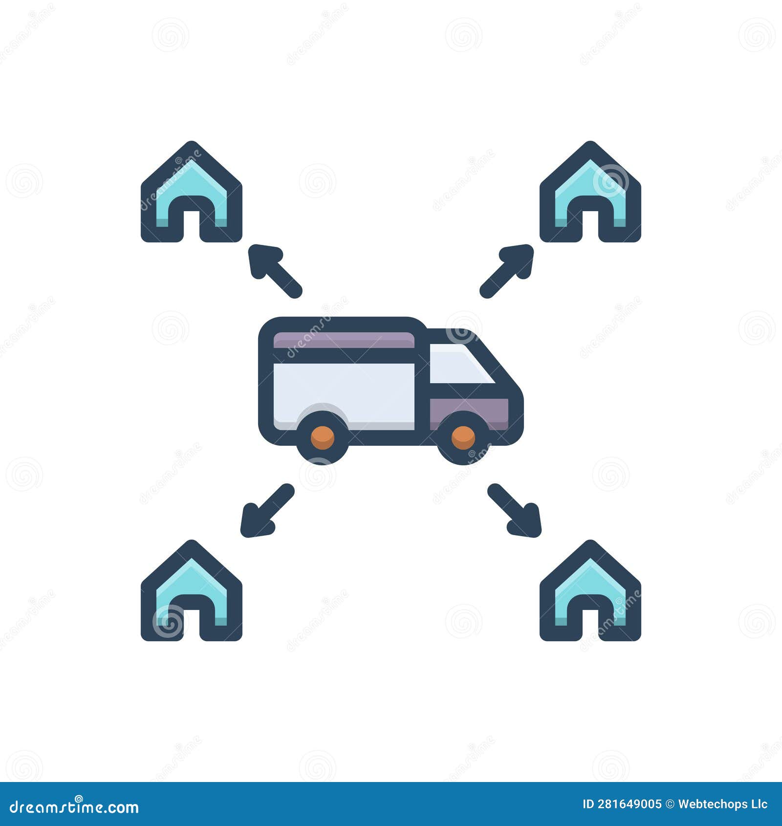 Color Illustration Icon for Distribution, Delivery and Transport Stock ...