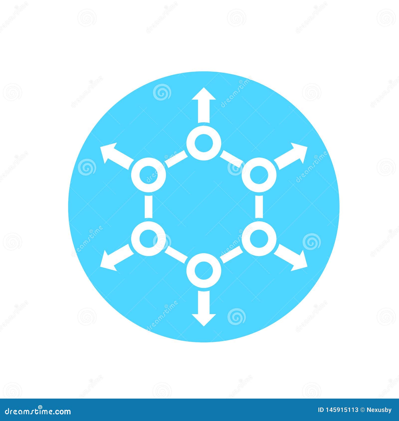 Distribution icon in round stock vector. Illustration of hierarchy ...
