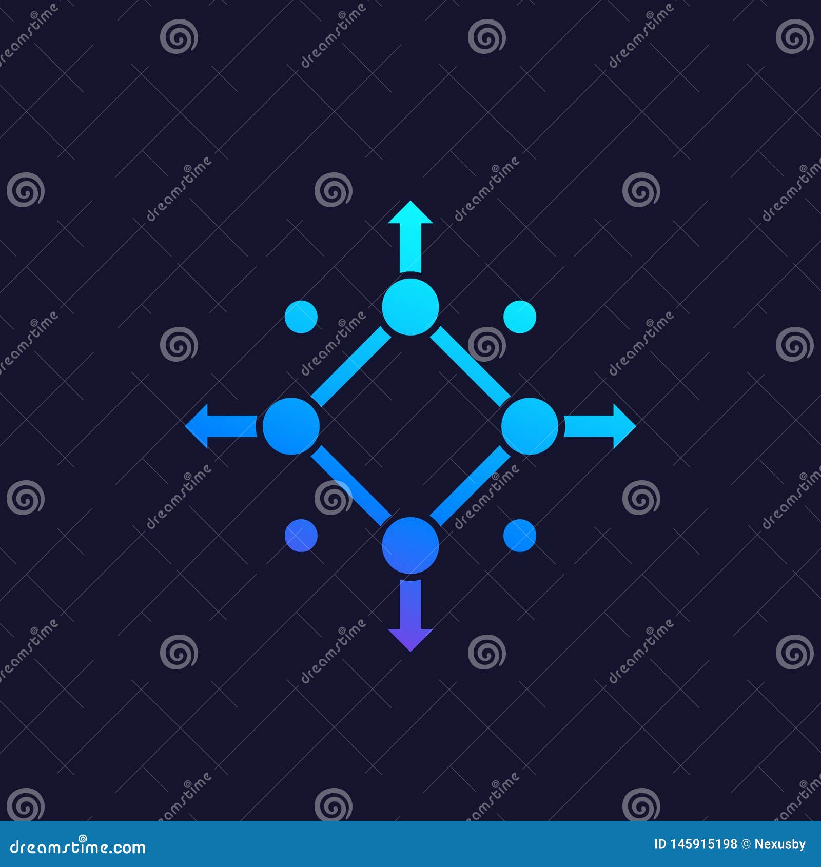 Distribution icon, vector stock vector. Illustration of data - 145915198