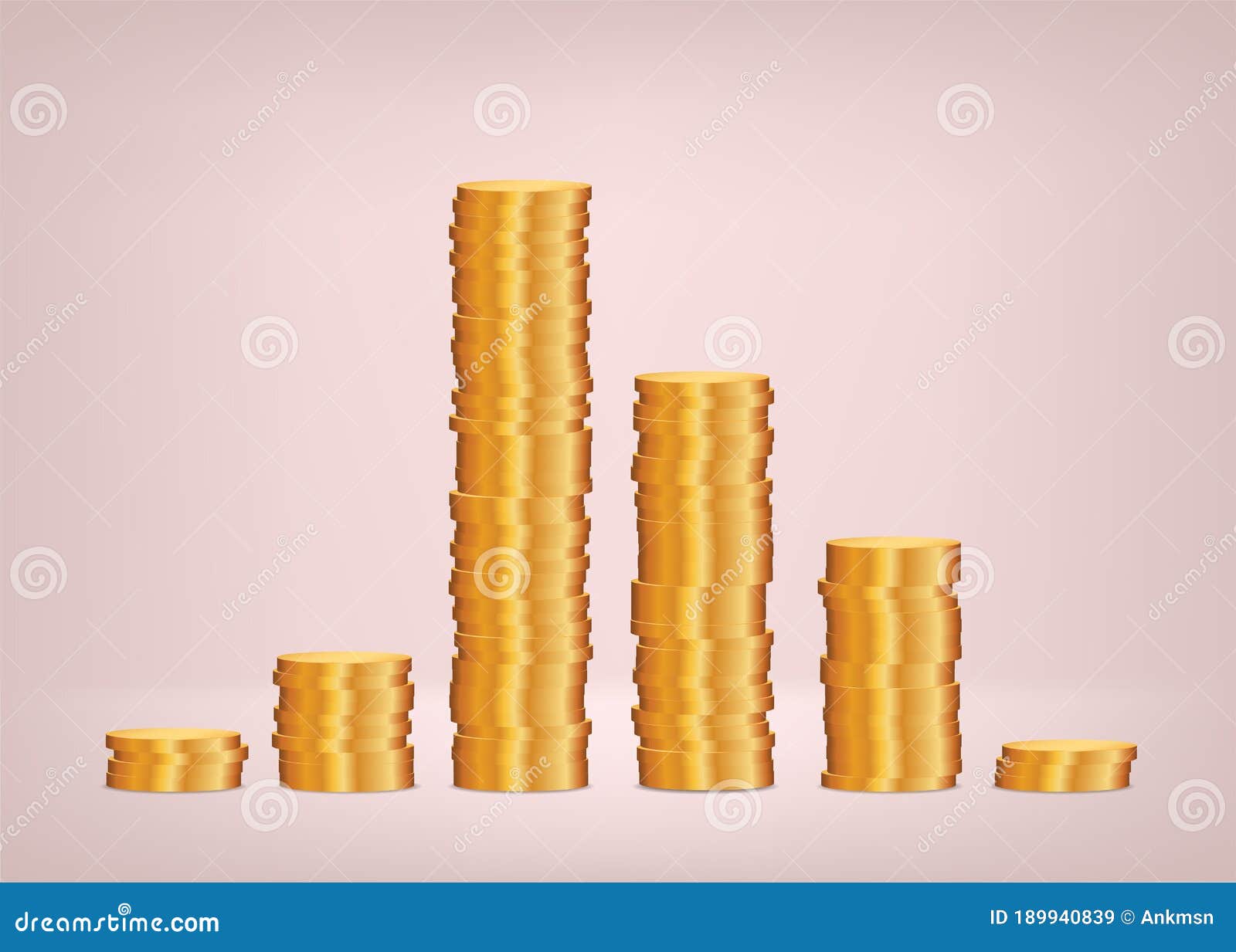 Distribution of Income, a Graph of Coins. Financial Concept Stock ...