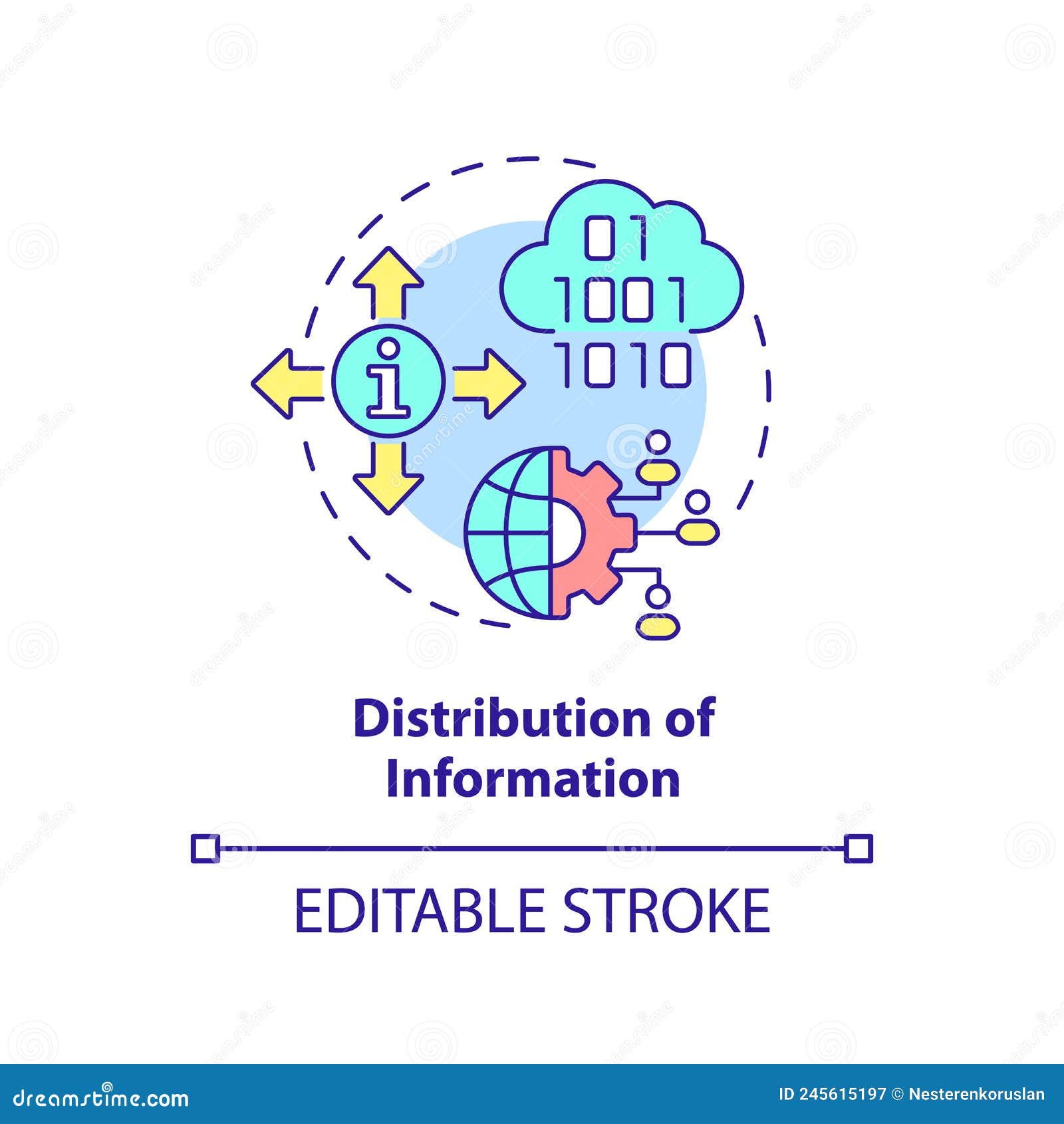 Distribution of Information Concept Icon Stock Vector - Illustration of ...