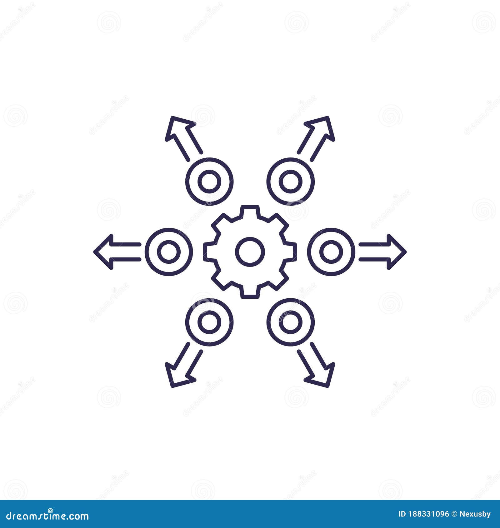 Distribution Line Icons Signs Set. Design Collection Of Distribute ...