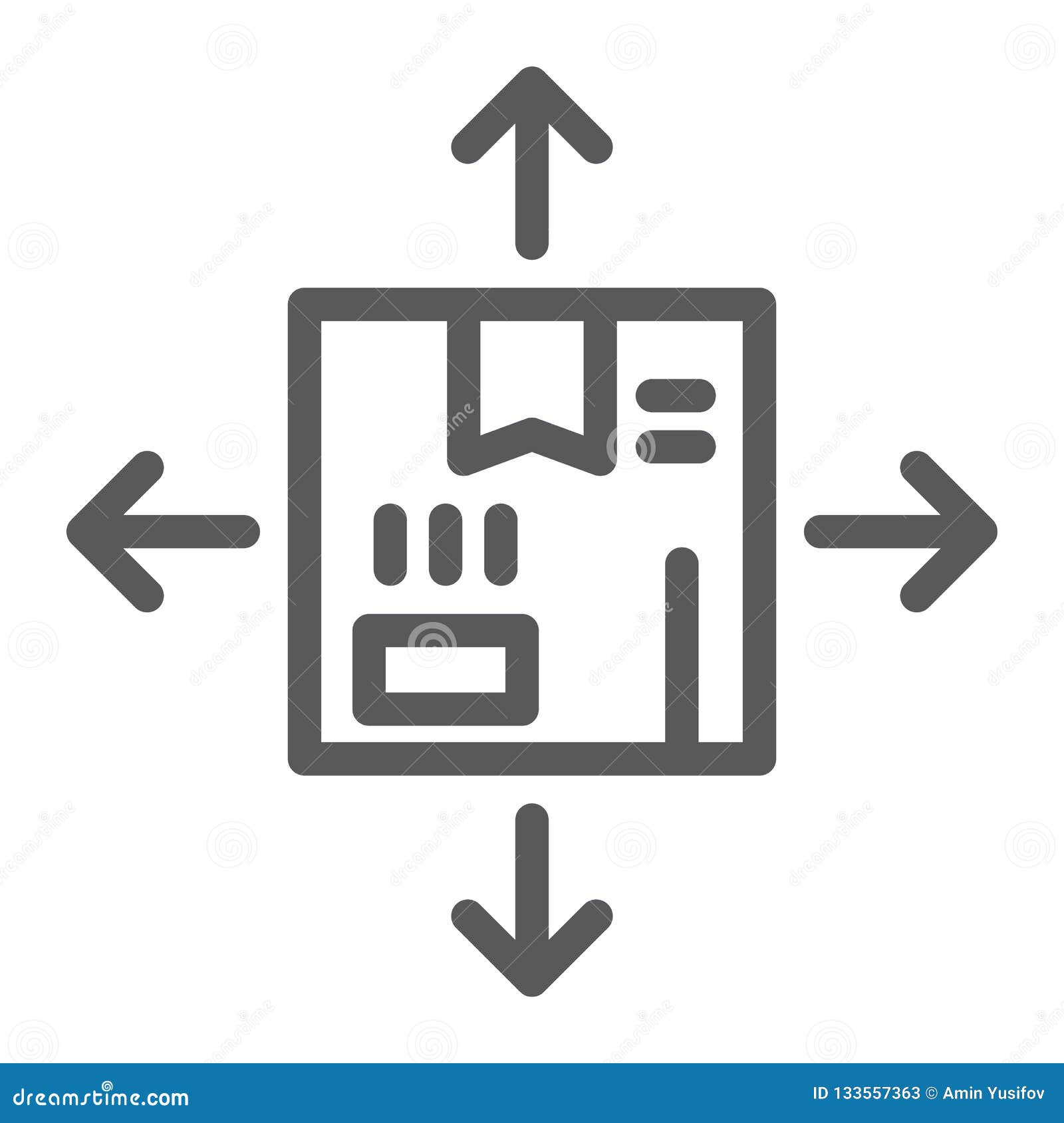 Distribution Line Icon, Logistics and Package, Box with Arrows Sign ...