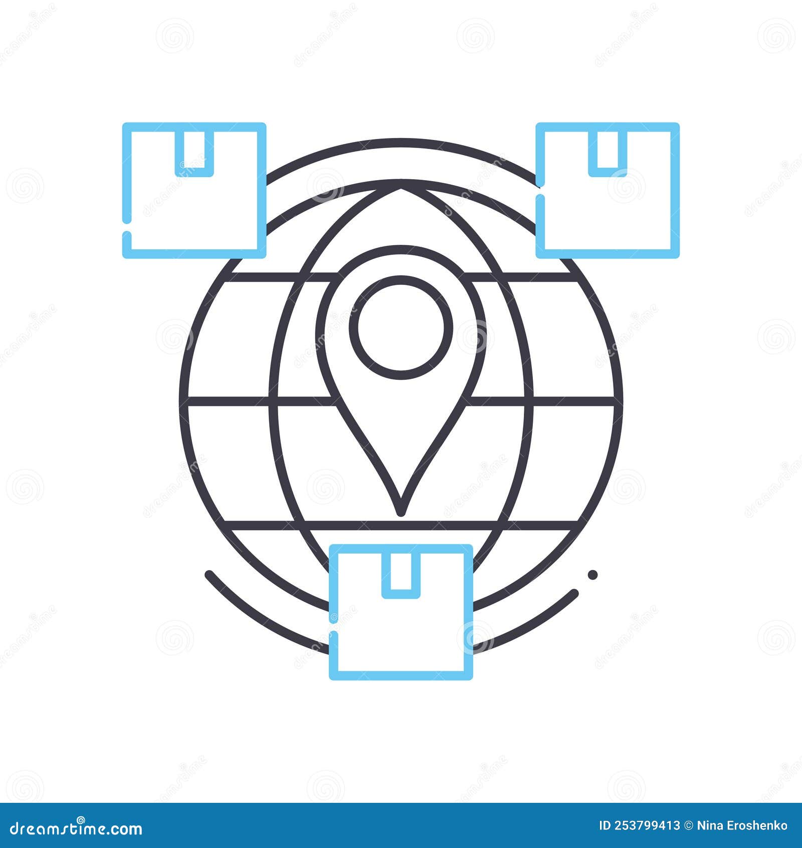 Distribution Line Icon, Outline Symbol, Vector Illustration, Concept ...