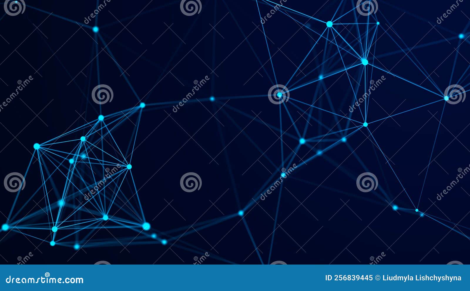 Distribution of Lines and Points in Space. Digital Background of Data ...