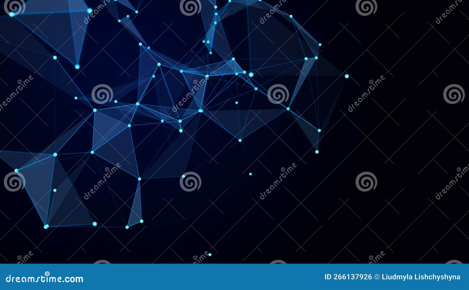 Distribution of Lines and Points in Space. Digital Background of Data ...