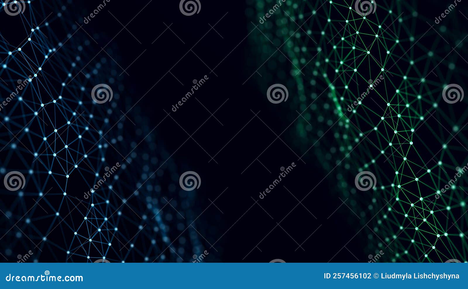 Distribution of Lines and Points in Space. Digital Background of Data ...