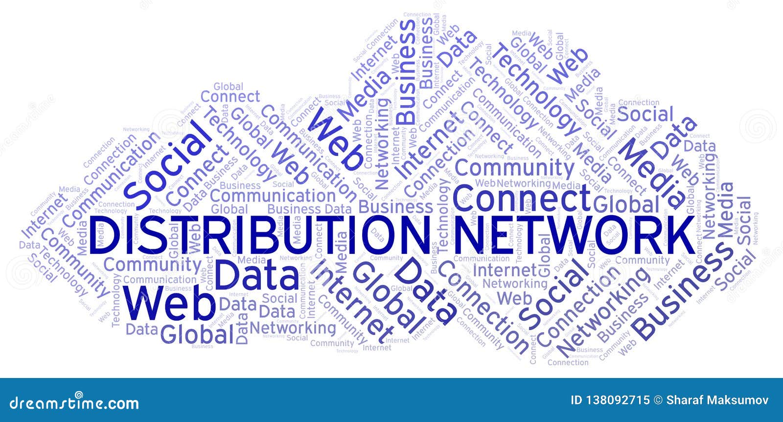 Distribution Network Word Cloud Stock Illustration - Illustration of ...
