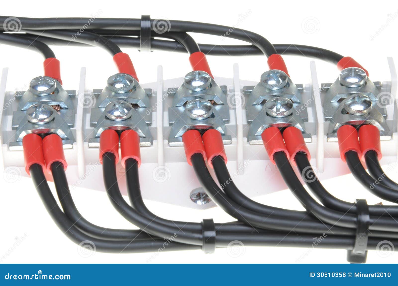 Distribution Panel with Black Electrical Cables Stock Photo - Image of ...