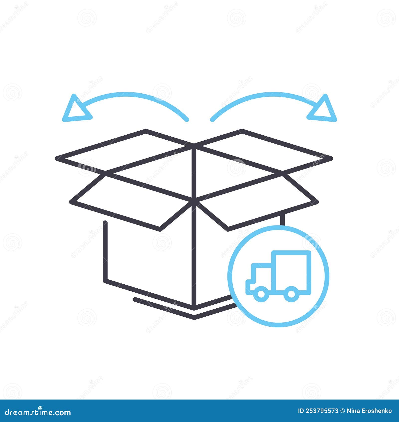 Distribution Plan Line Icon, Outline Symbol, Vector Illustration ...