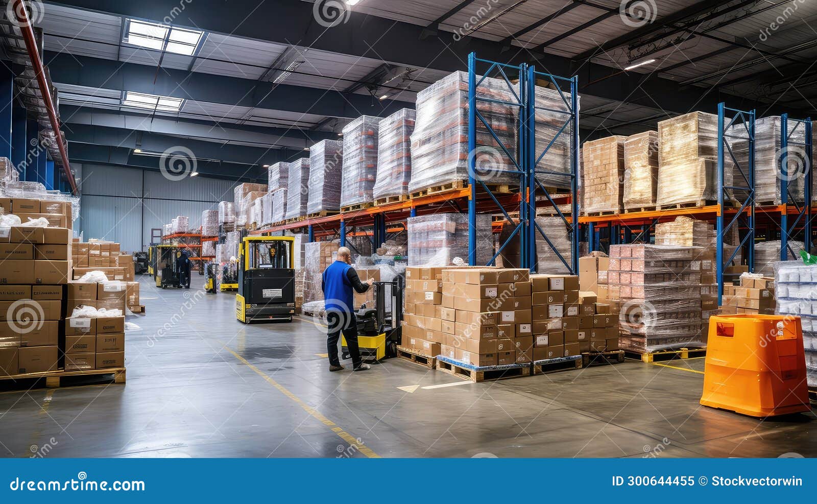 Distribution Storage Warehouse Background Stock Illustration ...