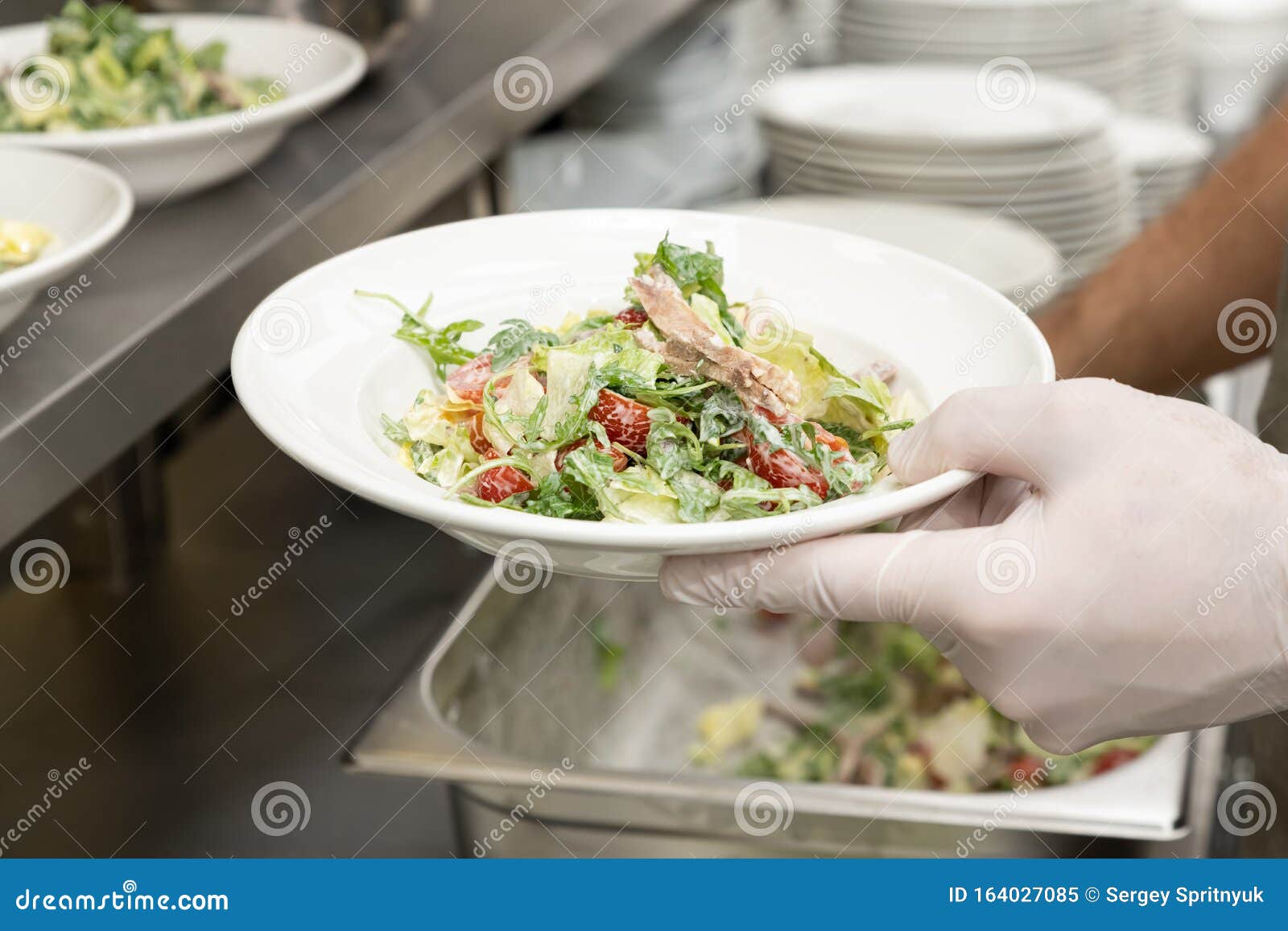 The Distribution Table in the Kitchen of the Restaurant Stock Image ...