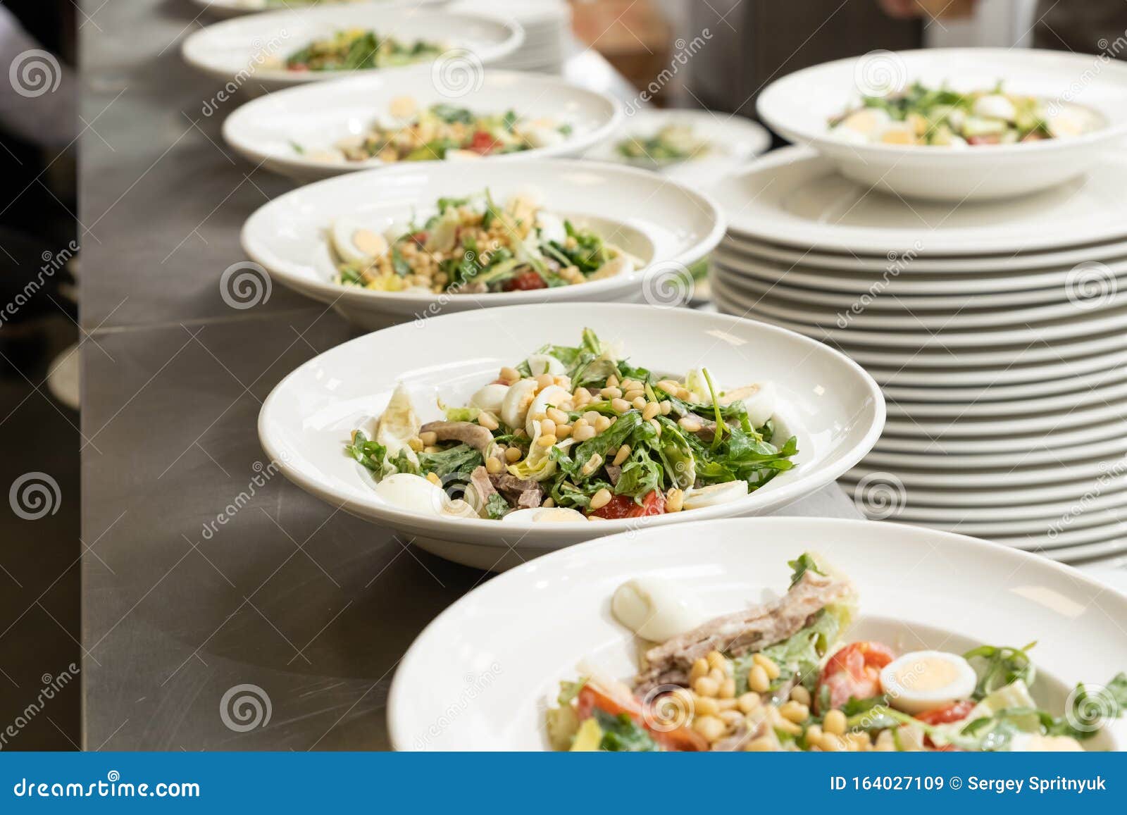 The Distribution Table in the Kitchen of the Restaurant Stock Image ...