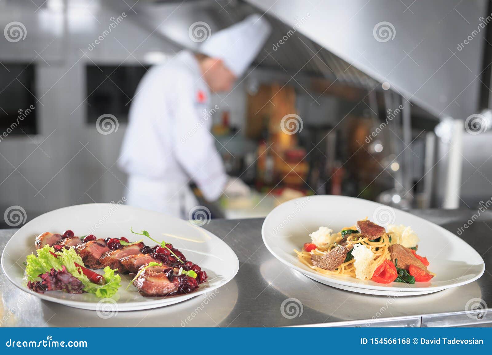 The Distribution Table in the Kitchen of the Restaurant. the Chef ...
