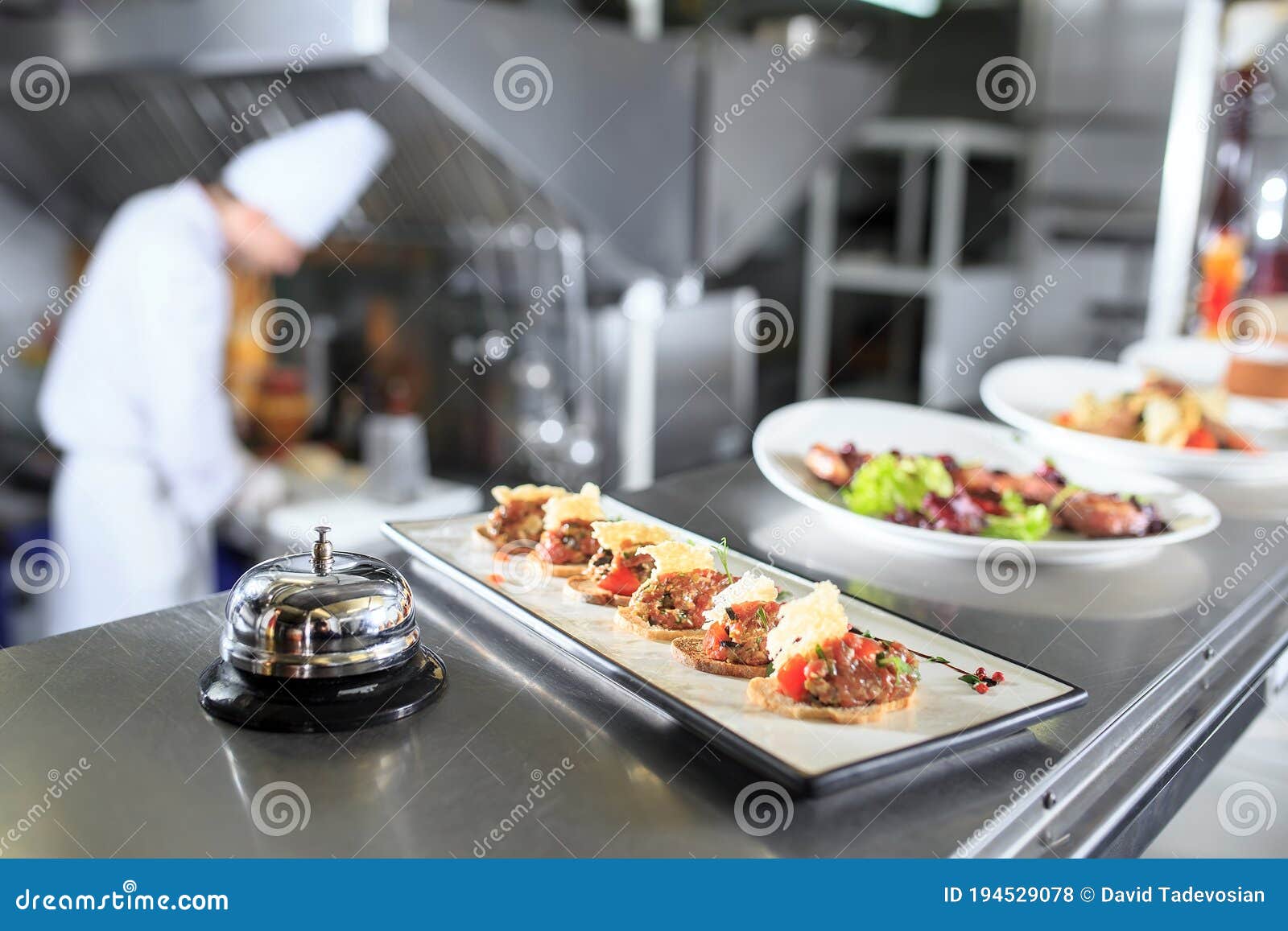 The Distribution Table in the Kitchen of the Restaurant. the Chef ...