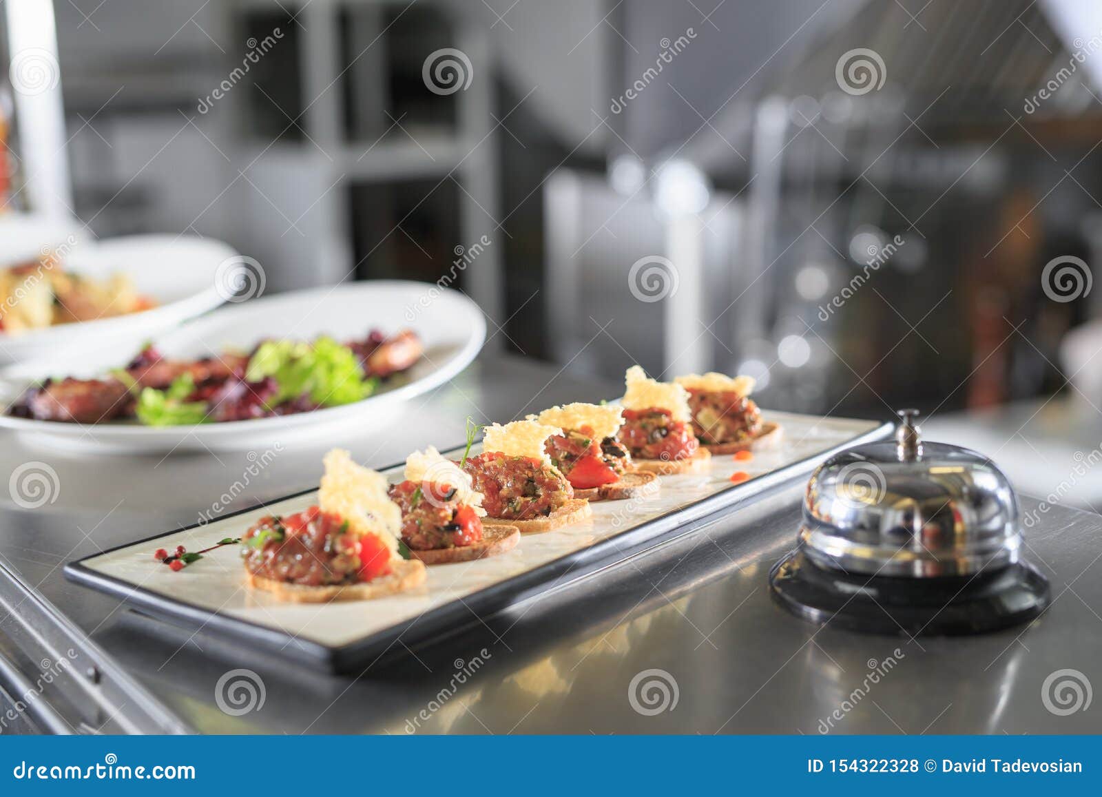 The Distribution Table in the Kitchen of the Restaurant Stock Photo ...