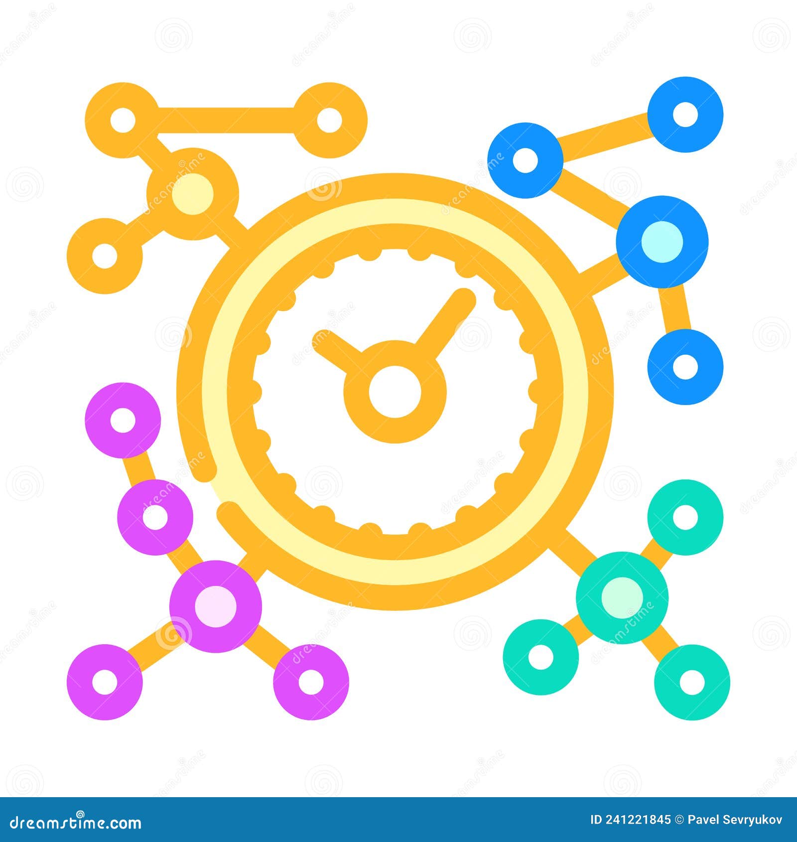 Distribution of Time Across Projects Color Icon Vector Illustration ...