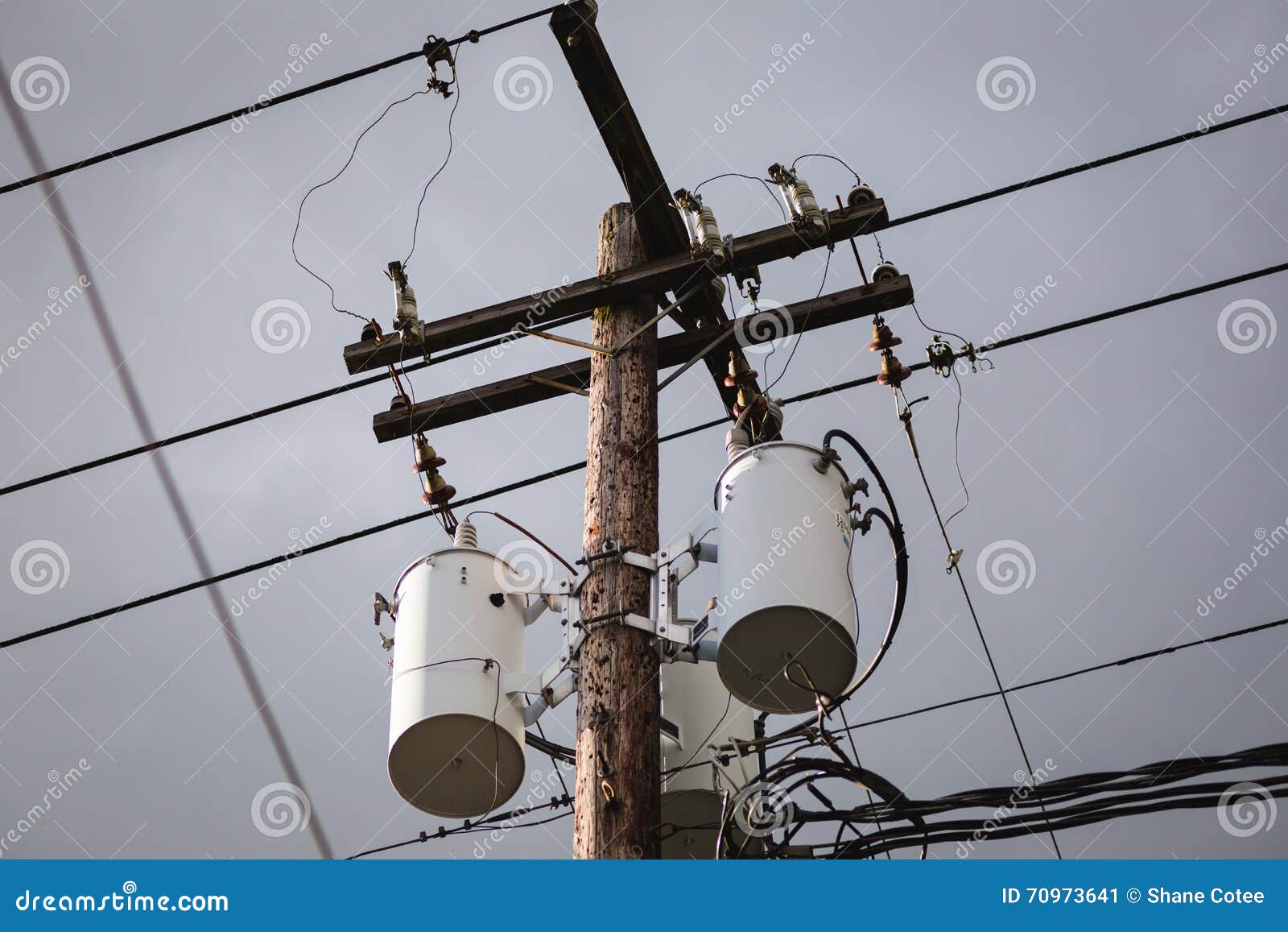 Distribution Transformers and Power Lines Stock Image - Image of ...
