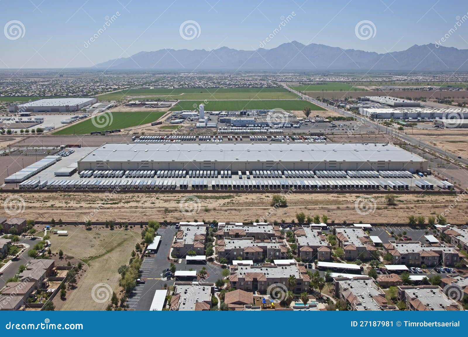 Distribution Warehouse from Above Stock Image - Image of aerial ...